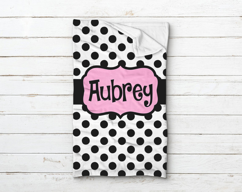 Personalized Polka Dot Sleeping Bag with Name | Blanket Loft