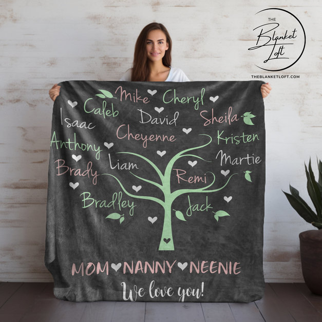 Personalized Family Tree Blanket with Names | The Blanket Loft